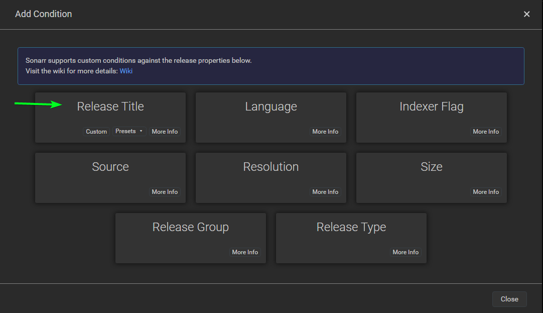 Custom Formats to filter out rar files in Radarr and Sonarr - NotPosted